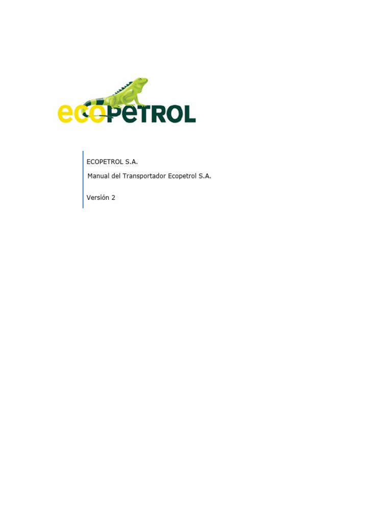 Manual Del Transportador Ecopetrol SA Web 2021 | PDF | Petróleo | Transporte por tubería