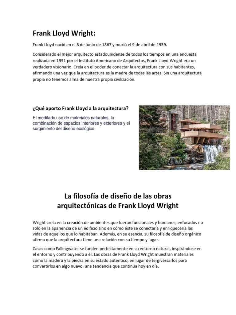 Frank Lloyd Wright | PDF