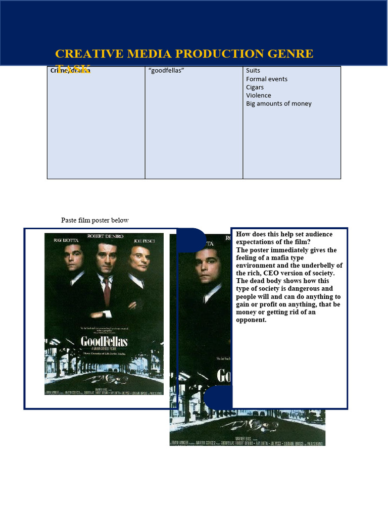 Goodfellas: Crime/Drama Genre Analysis | PDF | Games & Activities