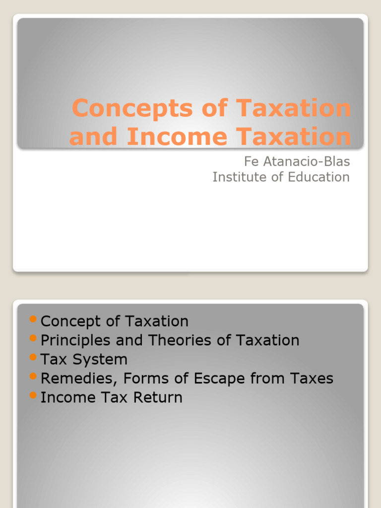 Concepts of Taxation and Income Taxation | PDF | Taxes | Gross Income