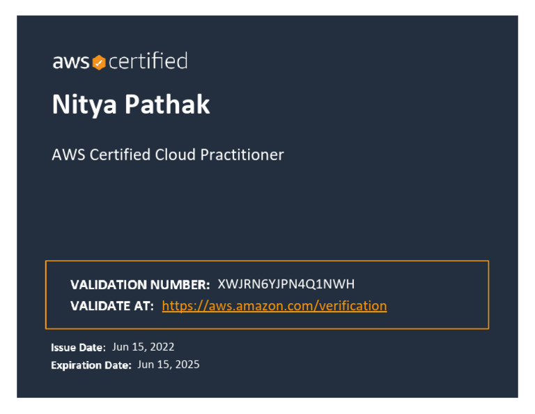 AWS Certified Cloud Practitioner Certificate | PDF