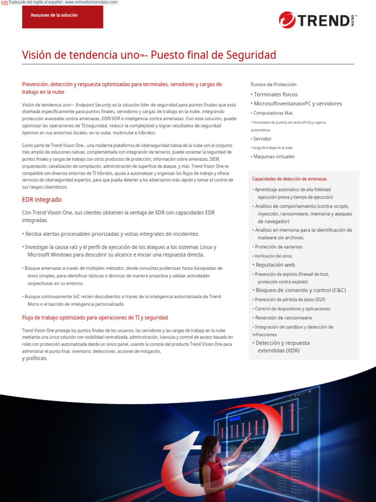 Vision One - Endpoint Security, Solution Brief - En.es | PDF | Computación en la nube | Servidor ...