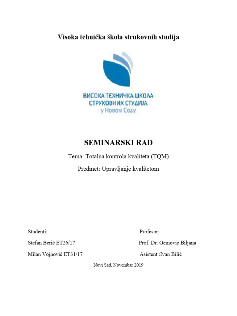 Kontrola kvaliteta | PDF