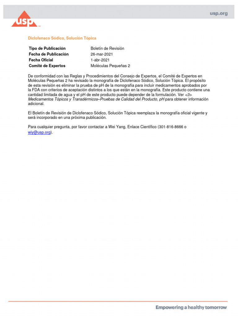 Diclofenaco USP-esp | PDF | Medicamentos con receta | Química