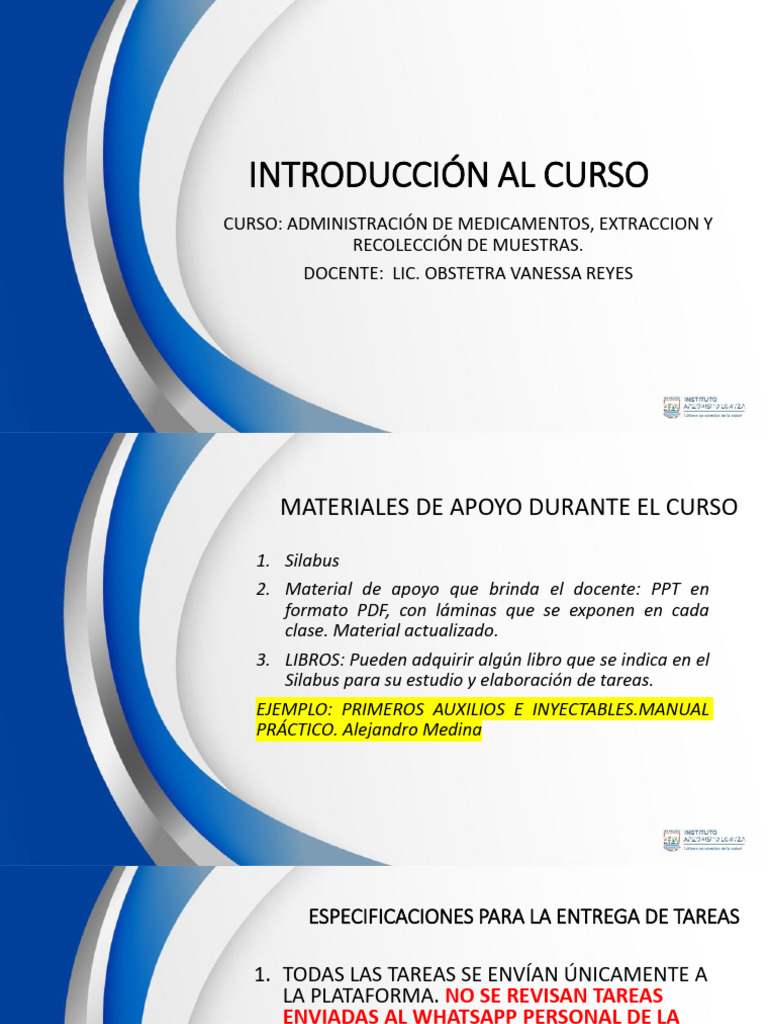 Indicaciones para El Curso y Especificaciones para La Entrega de Tareas. Admin | PDF