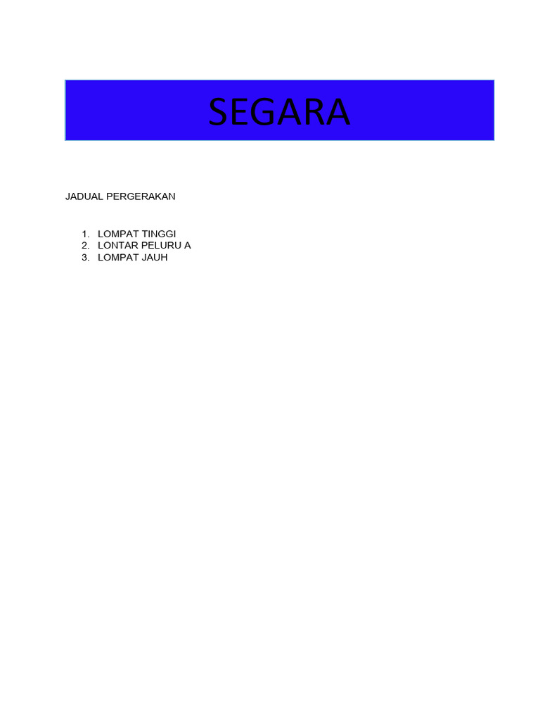 Borang Pemarkahan Sukan Tara Segara | PDF