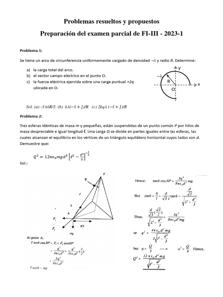 Problemas Propuestos y resueltos-FI-III-2023 | PDF | Condensador | Resistencia Eléctrica y ...