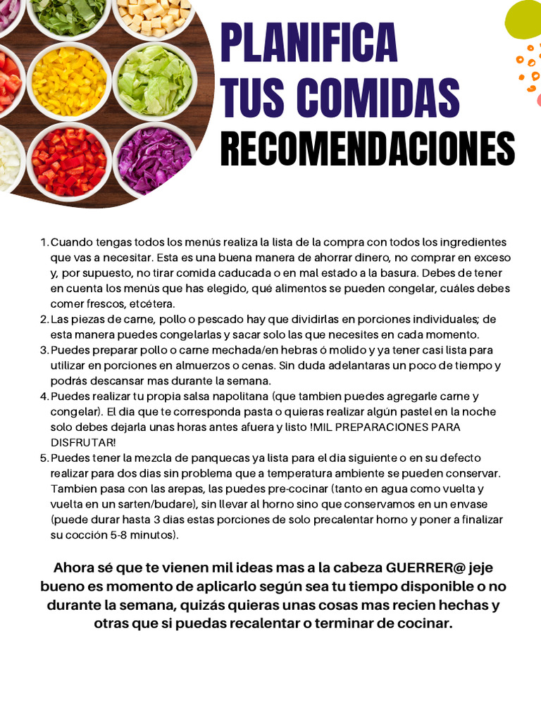 Organiza Tus Comidas! | PDF | Vegetales | Cocinando