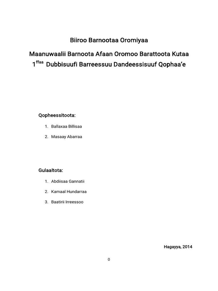 Afaan Oromoo Kutaa 1ffaa Pdf