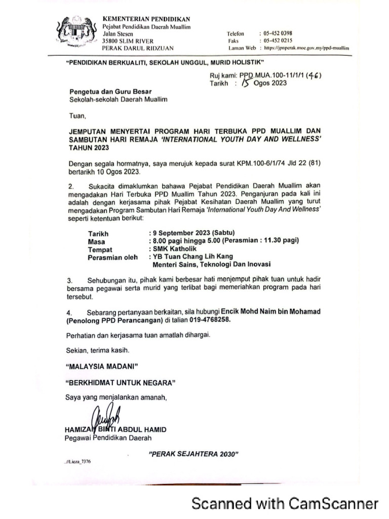 Jemputan Hari Terbuka PPD Muallim Dan Karnival Remaja PKD Muallim | PDF