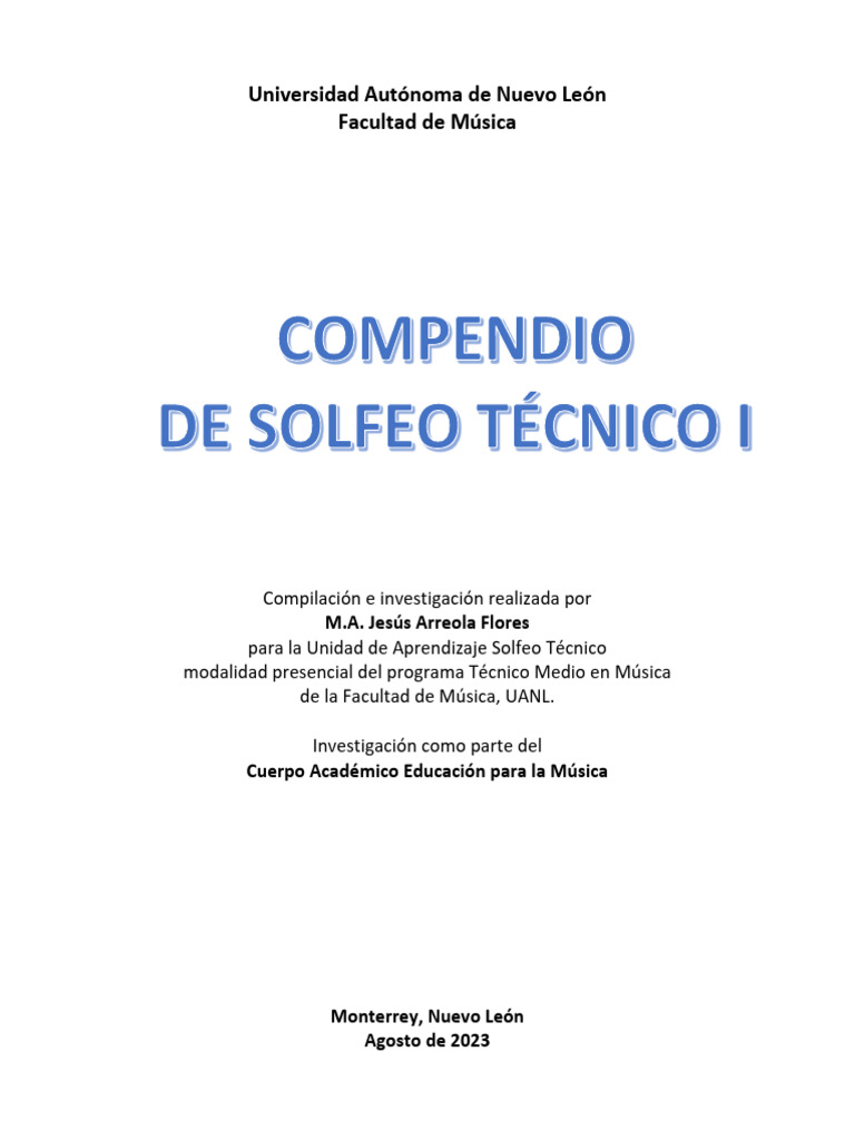 Ejercicios de Solfeo Básico UANL | PDF | Escala (música) | Acorde (Música)