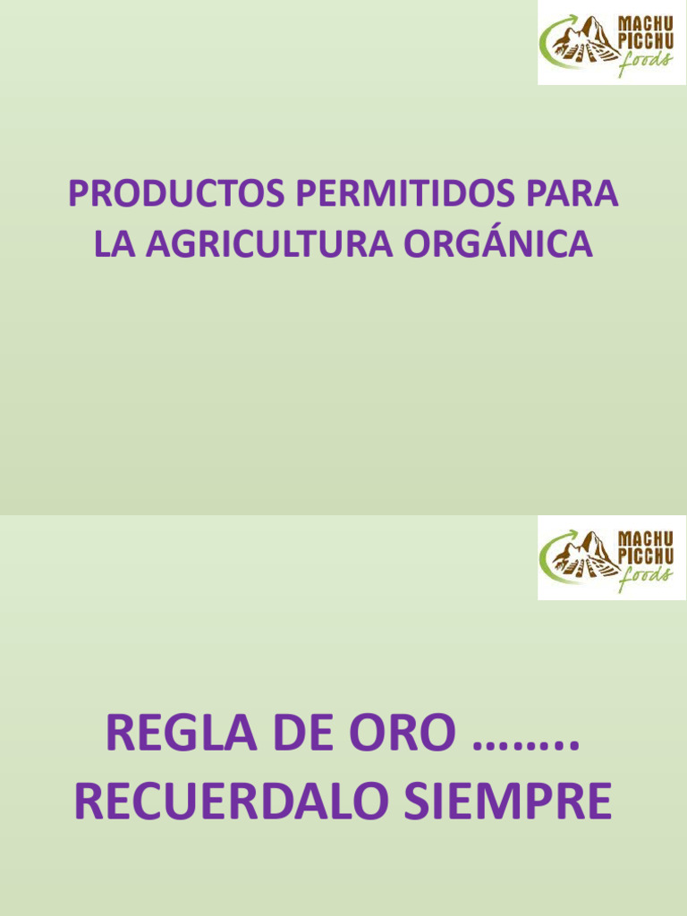 Productos Permitidos para La Agricultura Orgánica | PDF | Agricultura ...