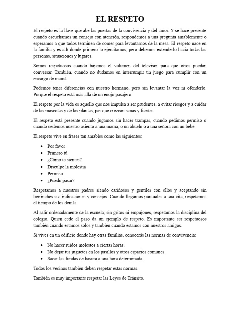 El Respeto | PDF