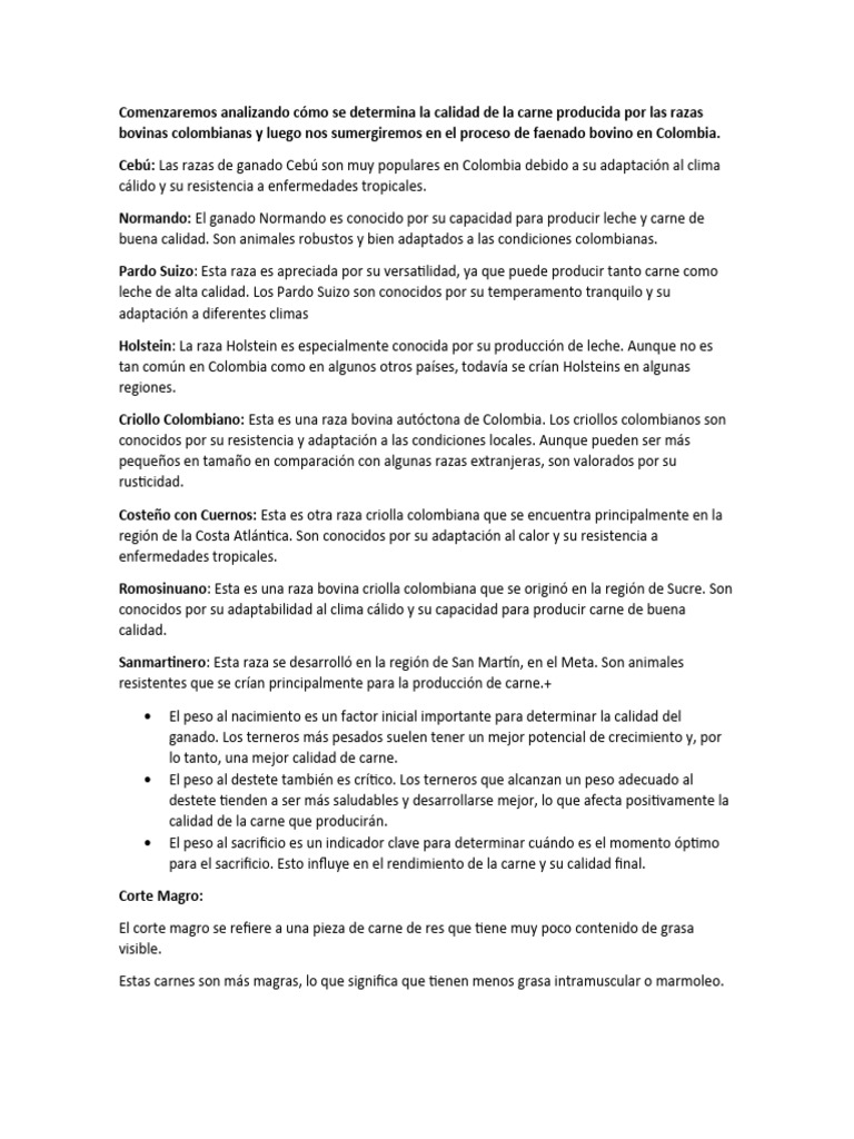 Comenzaremos Analizando Cómo Se Determina La Calidad de La Carne ... Comenzaremos Analizando Cómo Se Determina La Calidad de La Carne ...