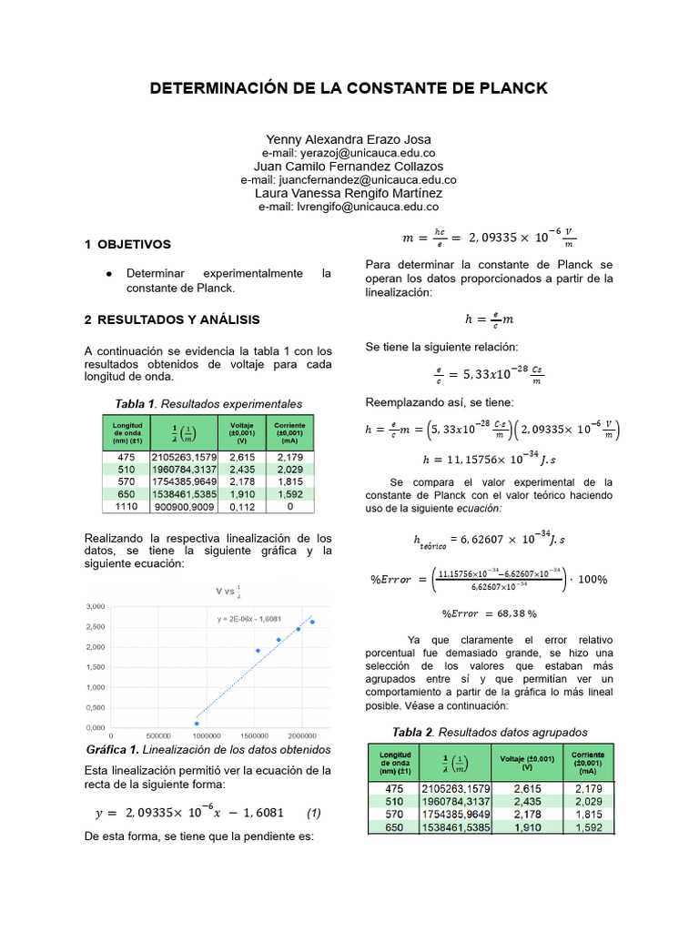 Constante de Planck - Simulado | PDF | Teoría