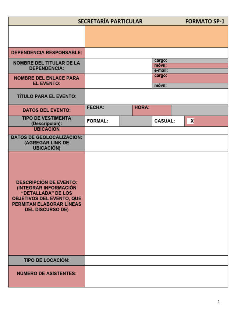 Ficha de Evento Formato | PDF