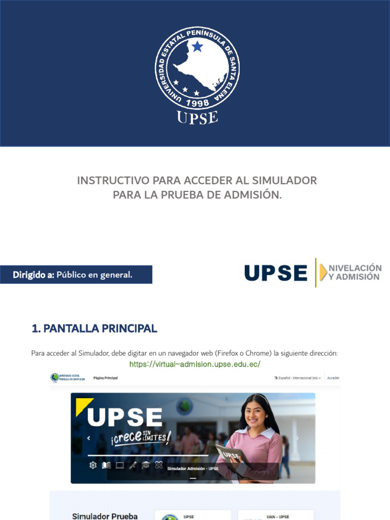 Instructivo Simulador Admisión UPSE | PDF | Informática | Software
