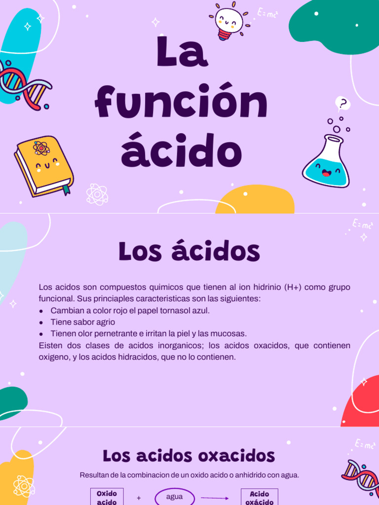 Características y Nomenclatura de Ácidos | PDF | Ácido | Conjuntos de ...