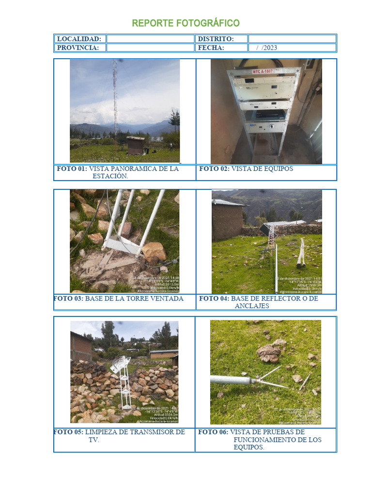 Modelo de Reporte Fotografico para Actas | PDF