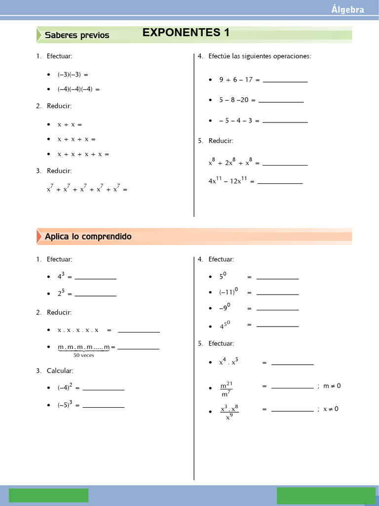 Exponentes 1 Basico | PDF | Ajedrez