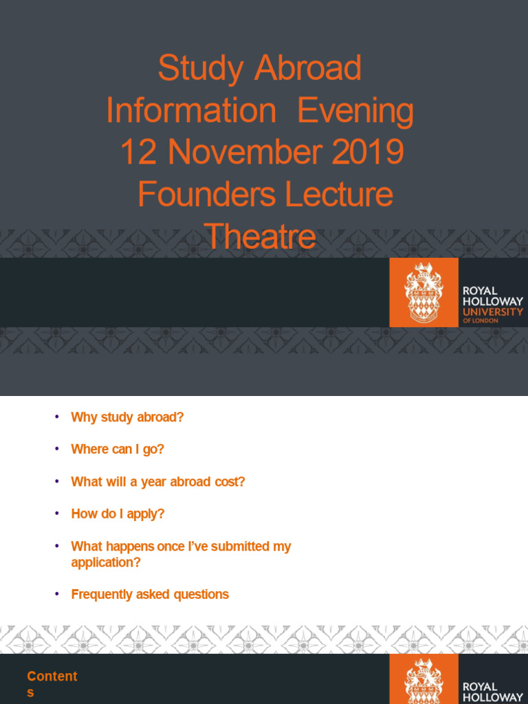 Study Abroad Presentation 2019 Pdf International Student Travel Visa