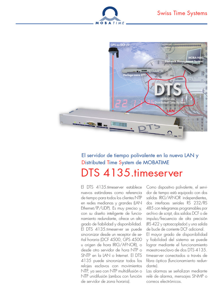 Time Server DTS 4135 | PDF | Cubierta segura | Sistema de ...