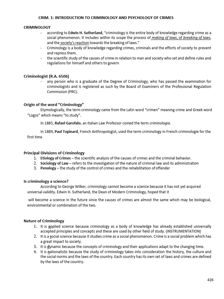 (CRIM5) Intro To Criminology | PDF | Criminology | Utilitarianism