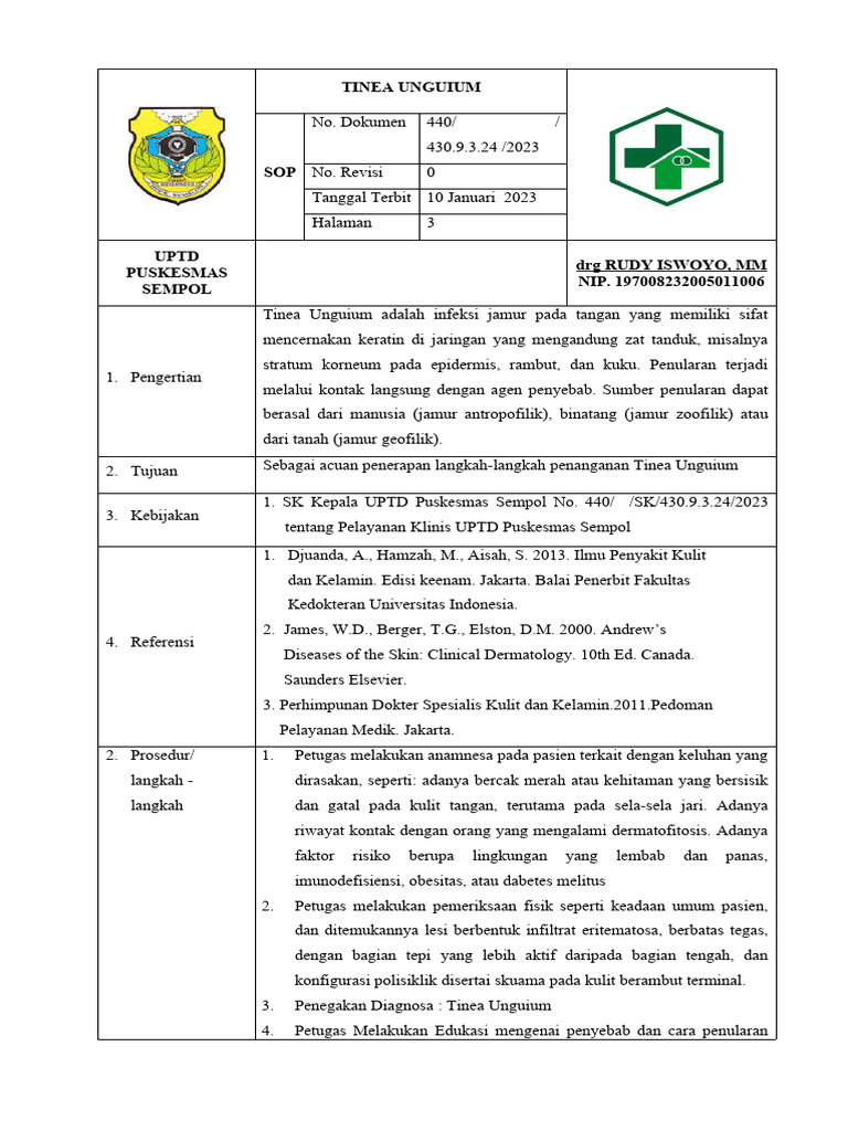 SOP TINEA KRURIS | PDF