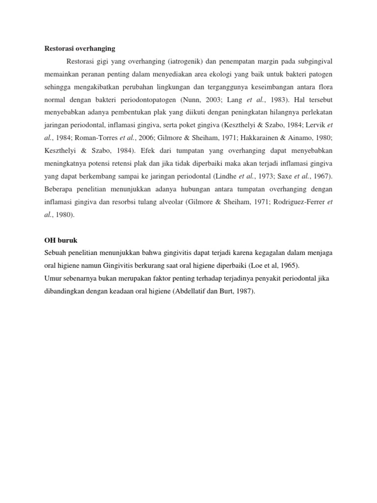 Perio Overhanging Restoration | PDF | Periodontologi | Obat