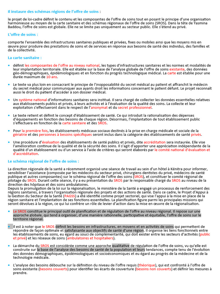 Carte sanitaire et SROS au Maroc 2024 | PDF | Santé publique | Hôpital