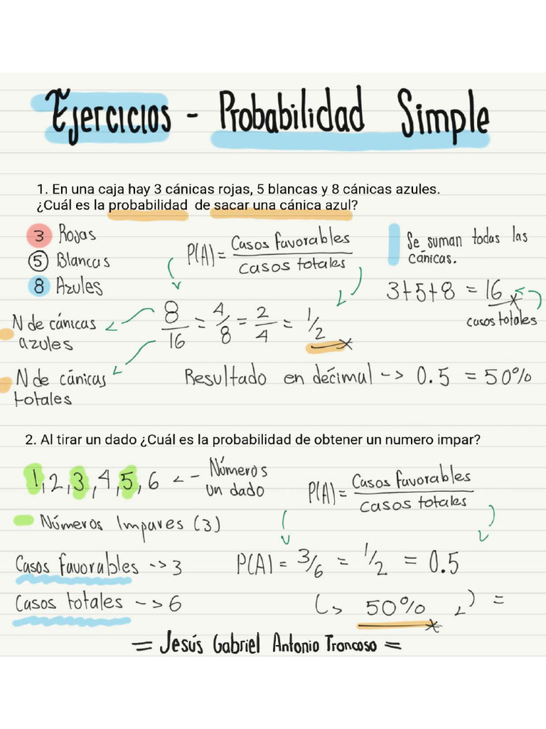 Probabilidad Simple Problemas | PDF