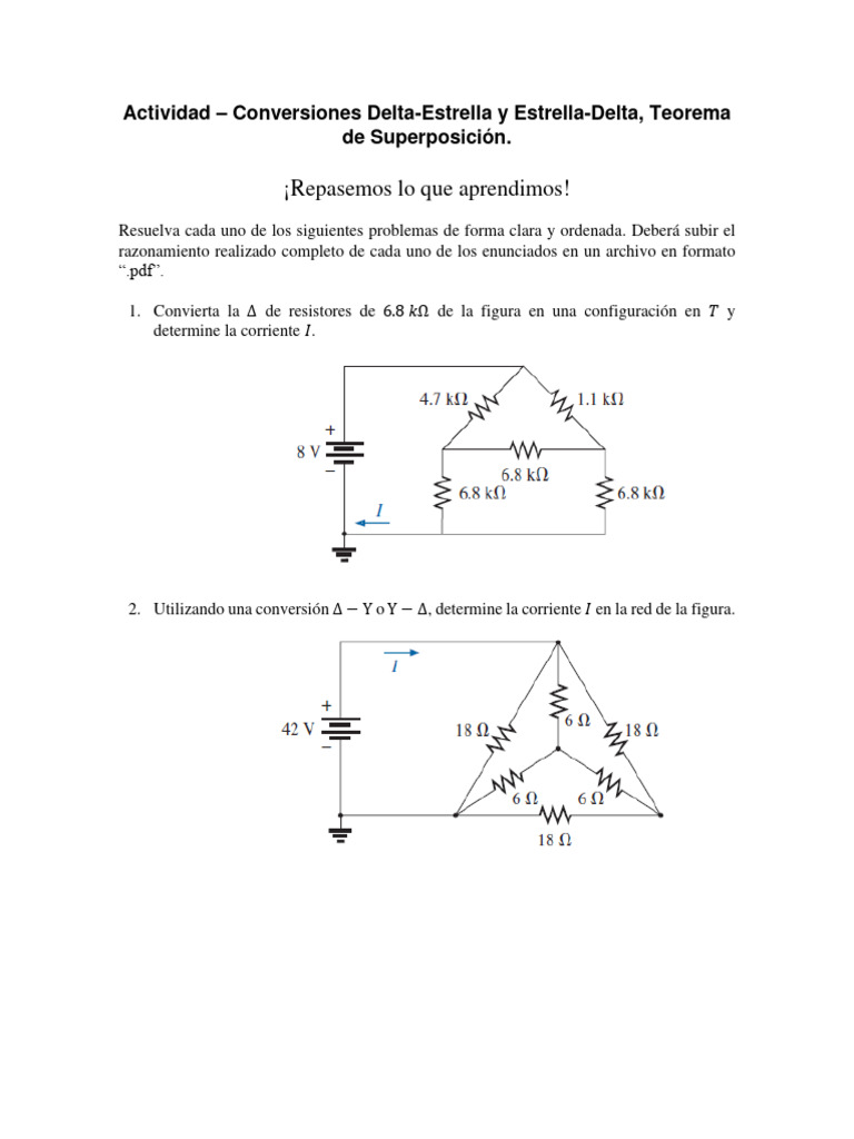 Conversión Delta-Estrella y Ejercicios | PDF