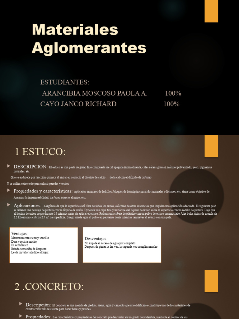 Materiales Aglomerantes | PDF | Hormigón | Yeso