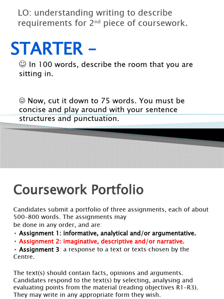 Descriptive Writing Tasks IGCSE | PDF