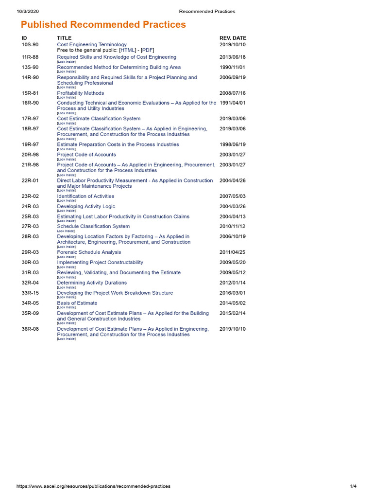 AACEI Cost Engineering Practices | PDF | Risk Management | Risk