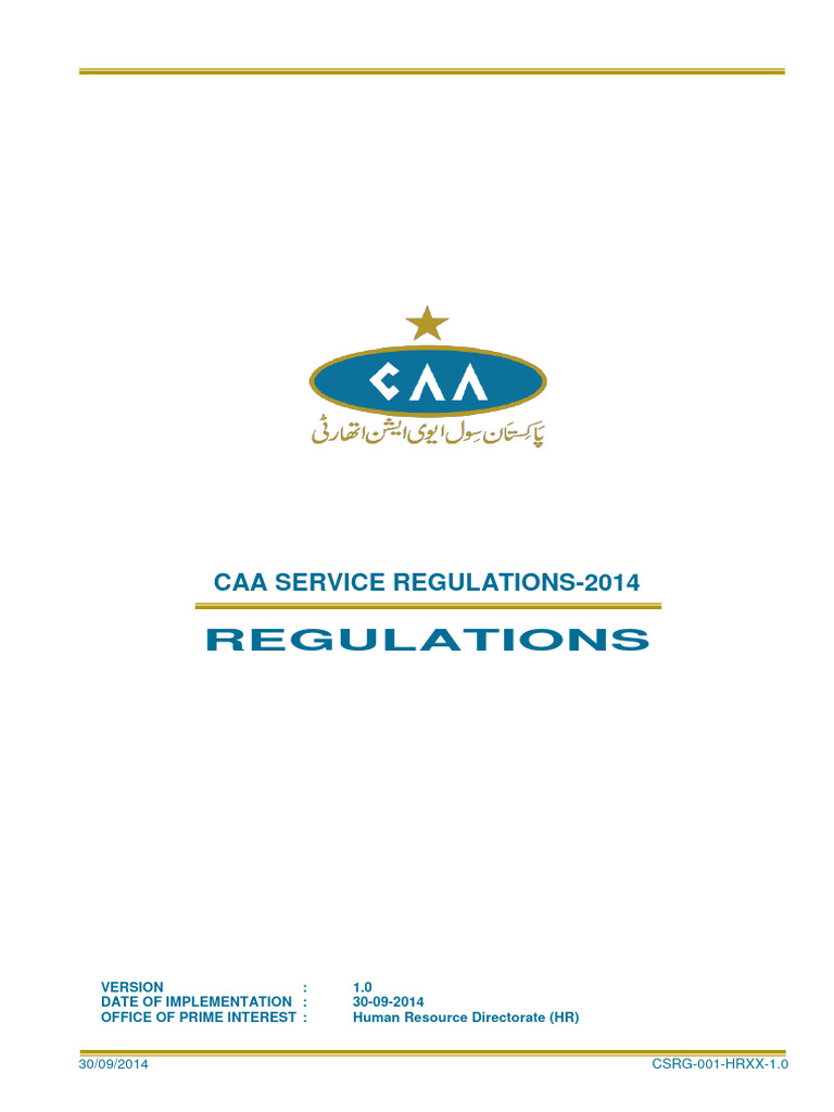 CAA Service Regulations 2014 | PDF | Recruitment | Controlled ...