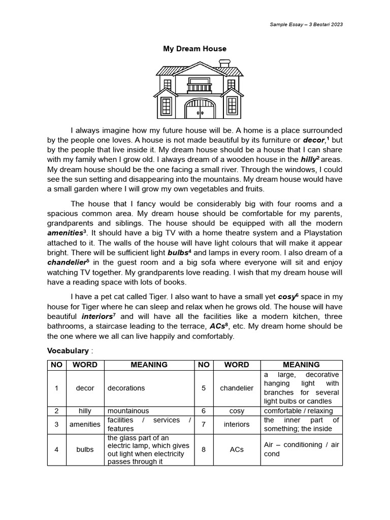 My Dream House Essay | PDF | Interior Design | Architectural Design