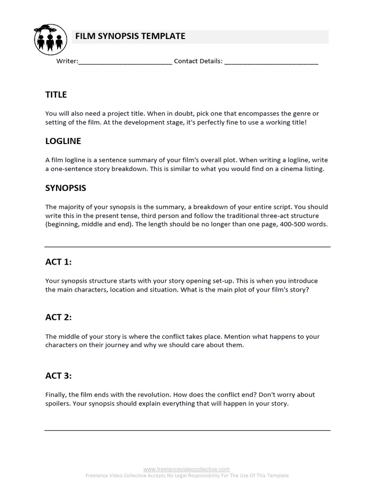 Film Synopsis Template Guide | PDF