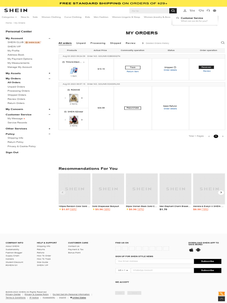 All Orders SHEIN | PDF | Economies