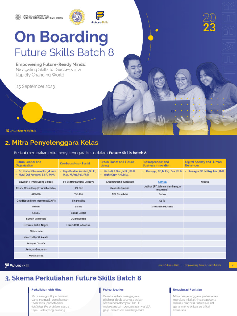 Materi Deck On Boarding Future Skills Batch 8 - Kelas Opening Ceremony Futureskills Batch 8 | PDF