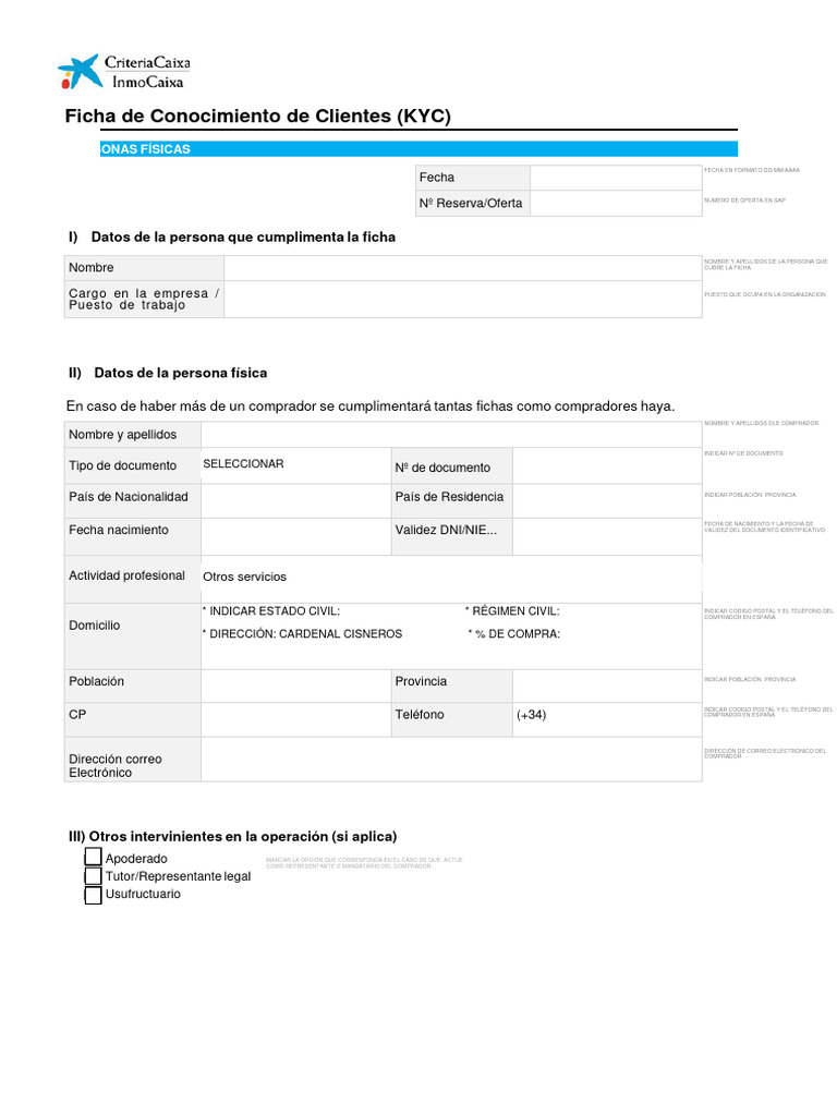 FICHA KYC - Editable-1 | PDF | Bancos | Cliente