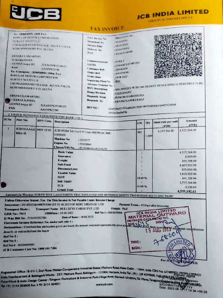 JS 145 NXT With RB Kit and AC Cabin | PDF | Business Documents | Accounting