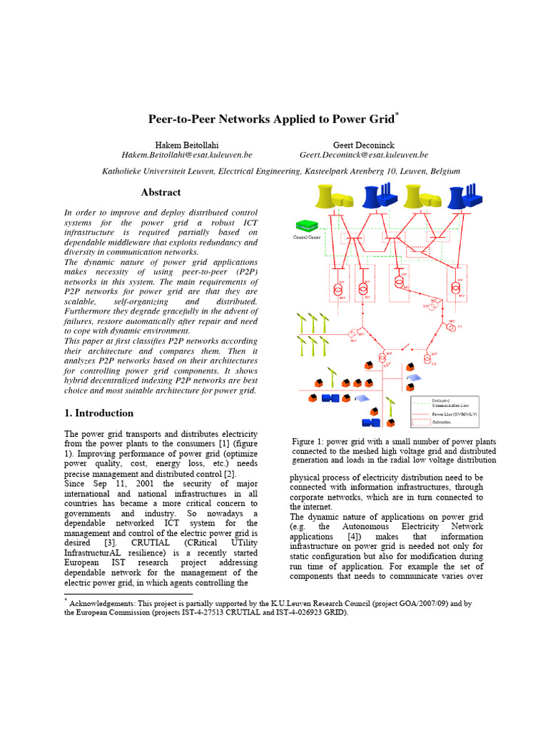 Peer To Peer Pdf Peer To Peer Electrical Grid