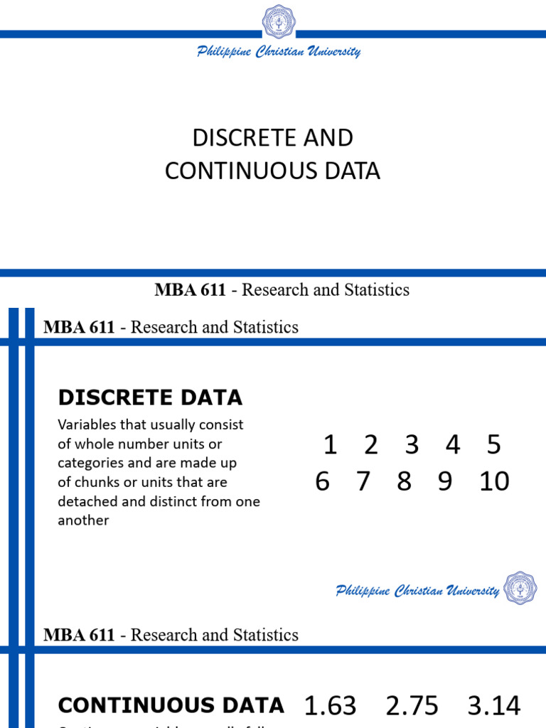 Discrete and Continuous Data Independent Variable Dependent and ...