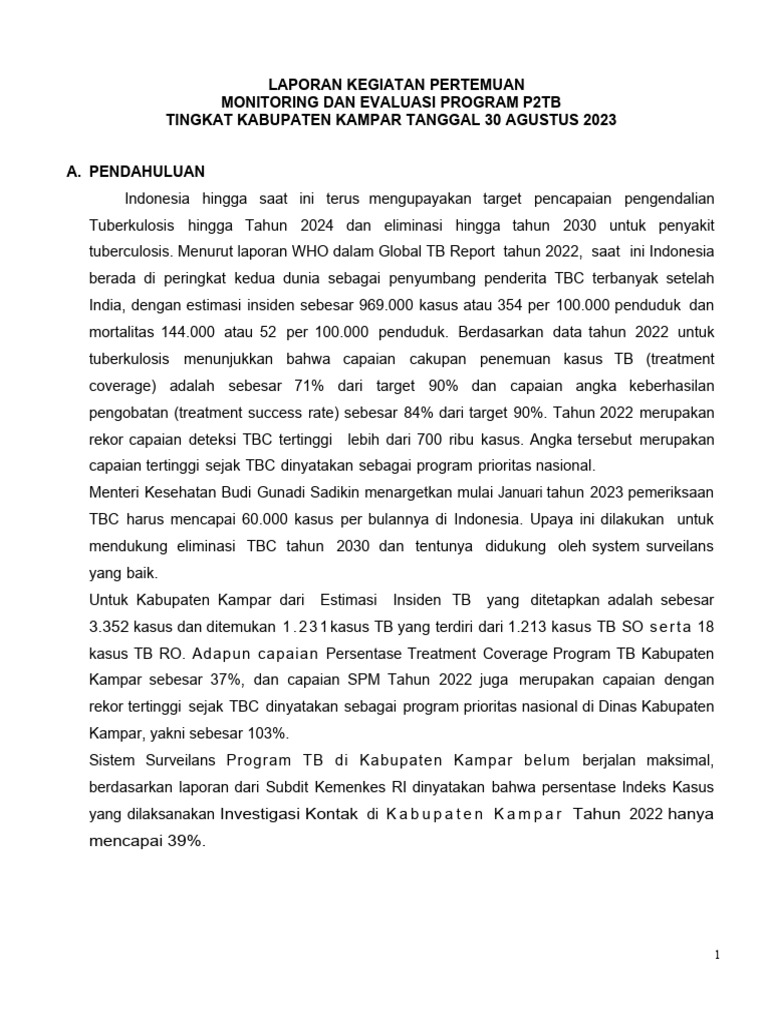 Laporan Monev 2023 | PDF