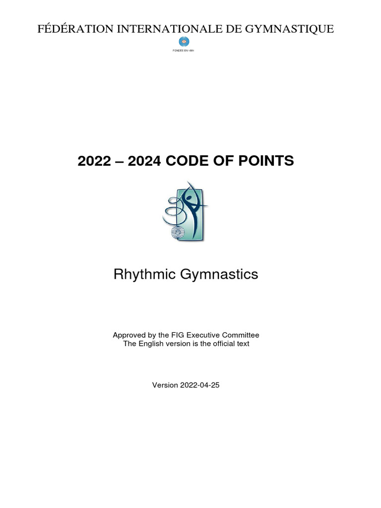En - 2022-2024 RG Code of Points | PDF | Gymnastics | Clothing En - 2022-2024 RG Code of Points | PDF | Gymnastics | Clothing