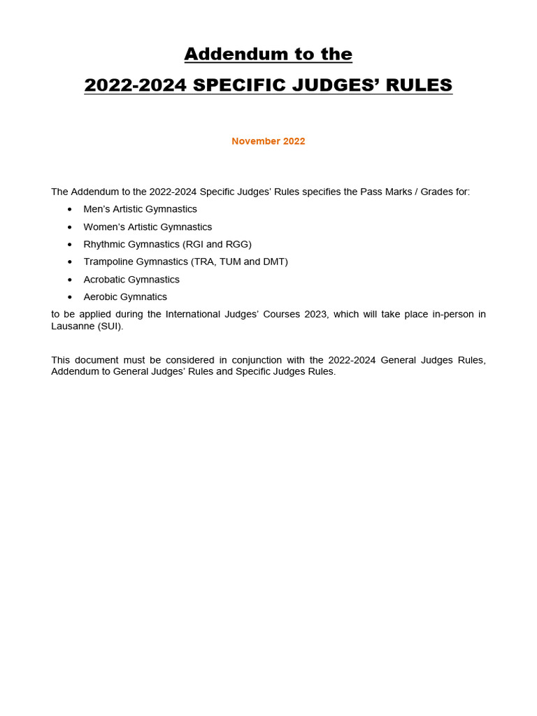 En - 2022-2024 Specific Judges' Rules Addendum | Download Free PDF ...