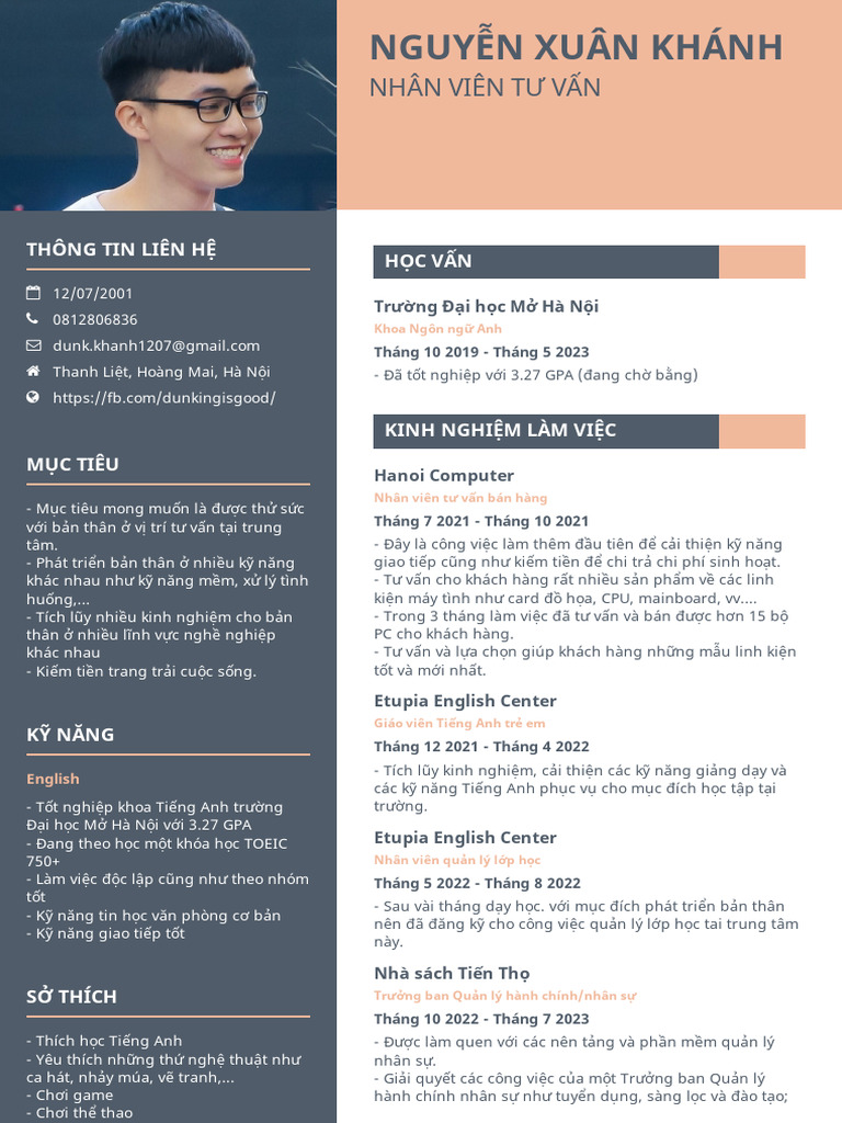 CV Nguyen Xuan Khanh | PDF