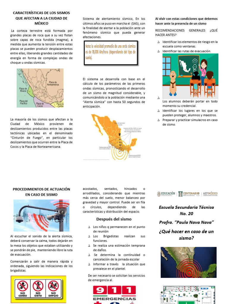 Triptico Sismo | PDF | Temblores | Geofísica