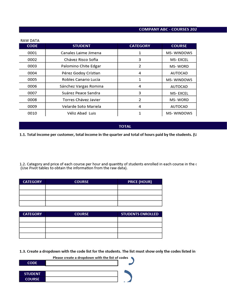 Excel Test - Maria Diazgranados | PDF | Computing | Data Management Excel Test - Maria Diazgranados | PDF | Computing | Data Management